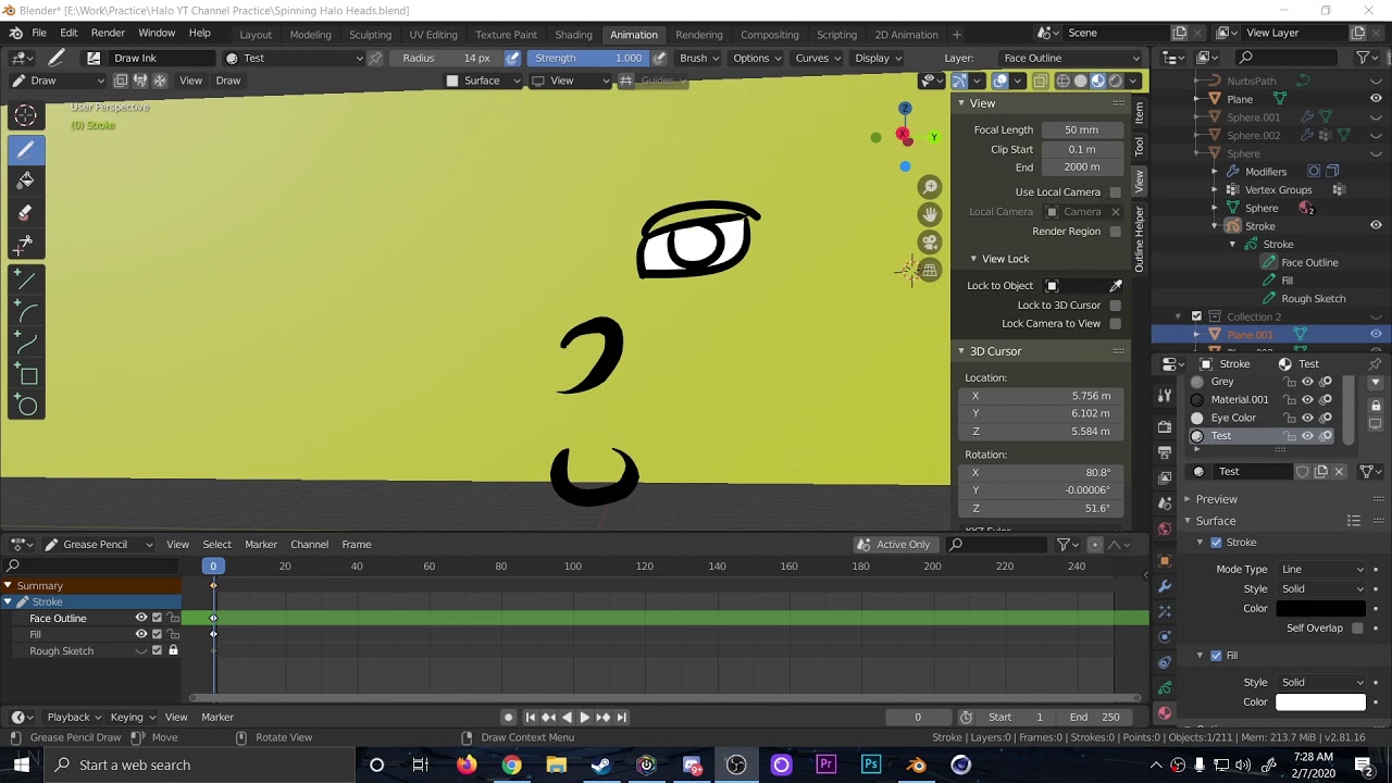 Grease Pencil Fill On Surface Disappears At Distance - YouTube