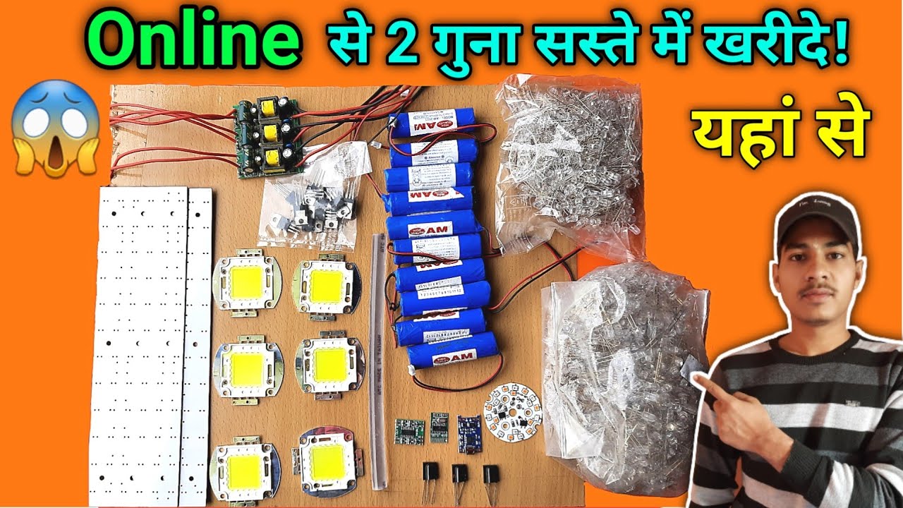 Mini LED Driver, Battery, LED Strip, Bluetooth module Component Unboxig ...