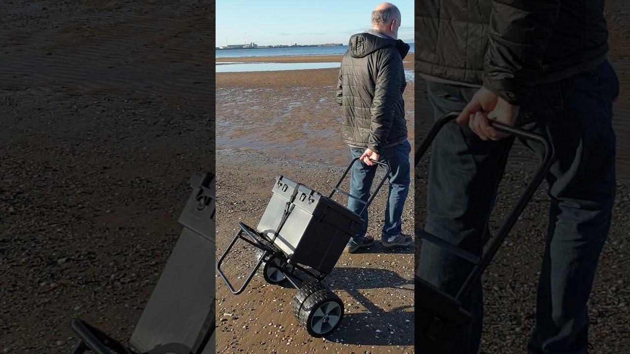 Bison double wheel Sand Beach Trolley - YouTube