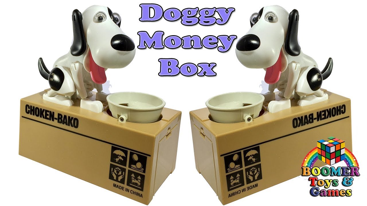Funny Dog eating money bank toy video for children CHOKEN BAKO Doggy ...