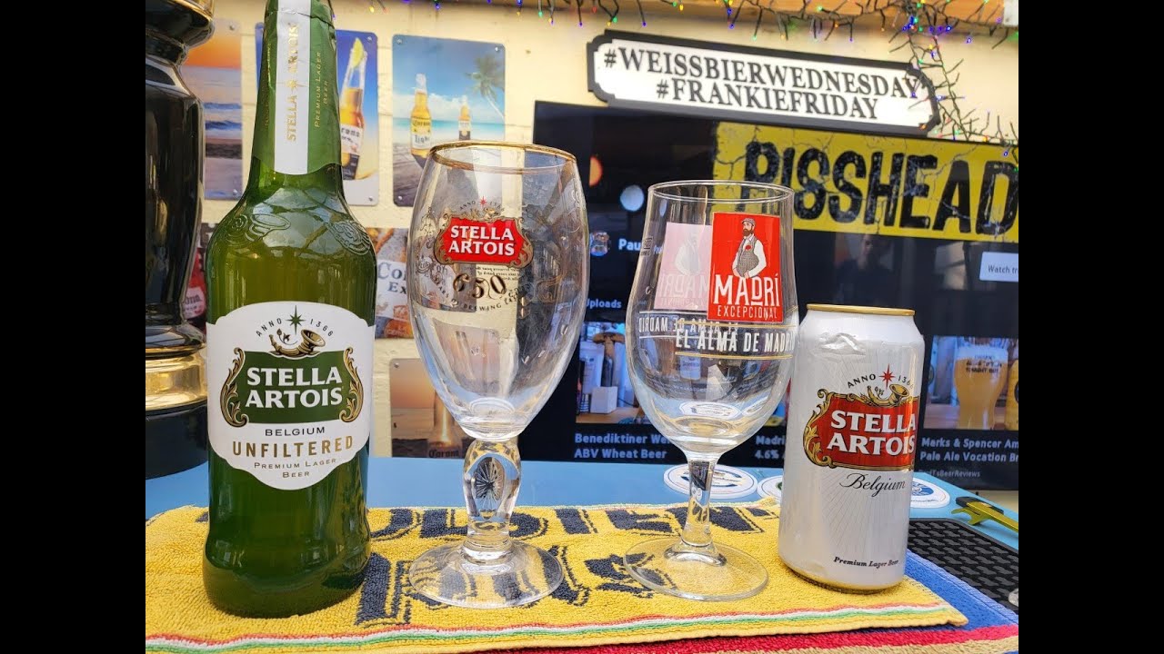 Stella Unfiltered Bottle 5.0% ABV Vs Stella 440ml Can 4.6% ABV - YouTube