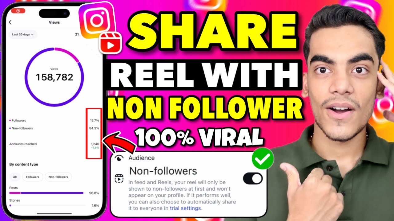 Share Reel With Non Followers | Non Followers Instagram Reels Kaise ...