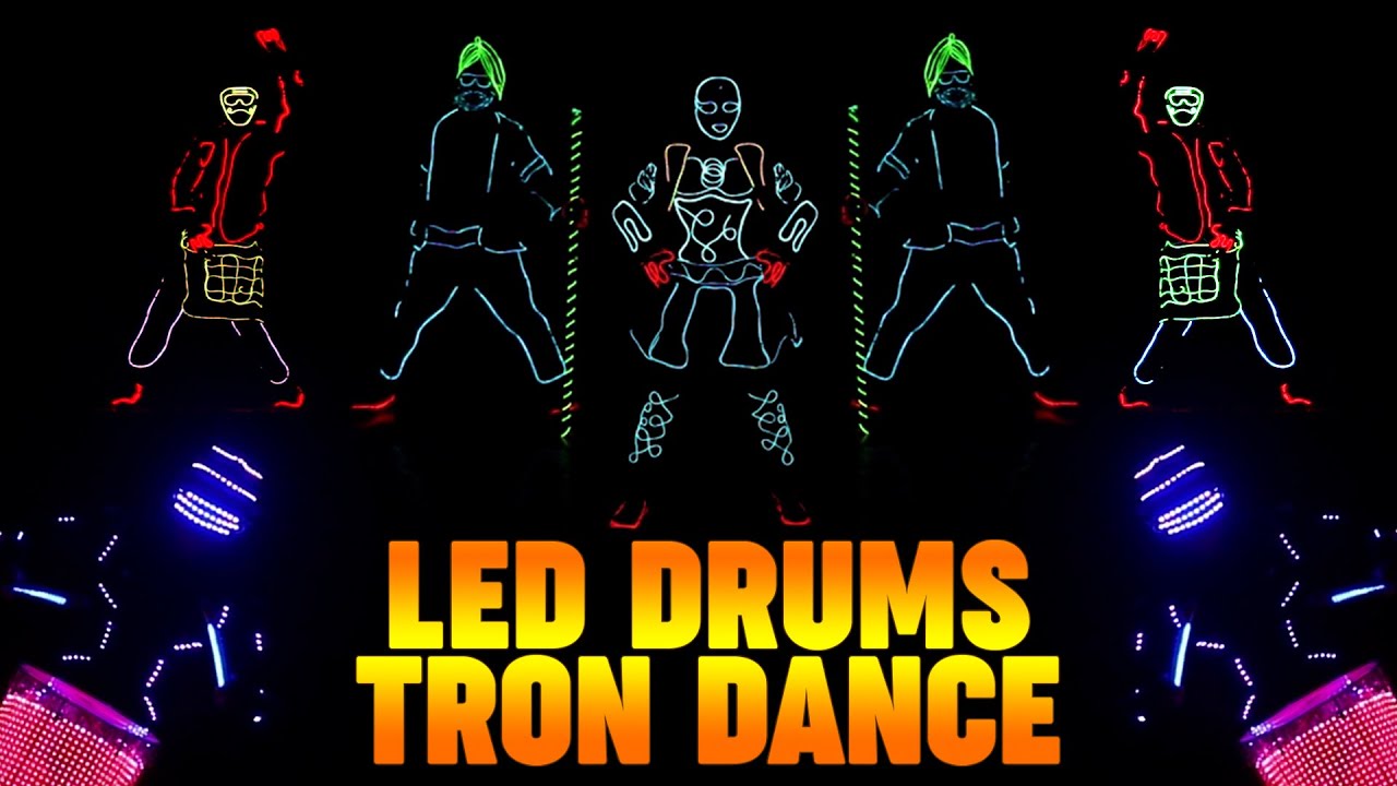 LED DRUMS + TRON DANCE - YouTube