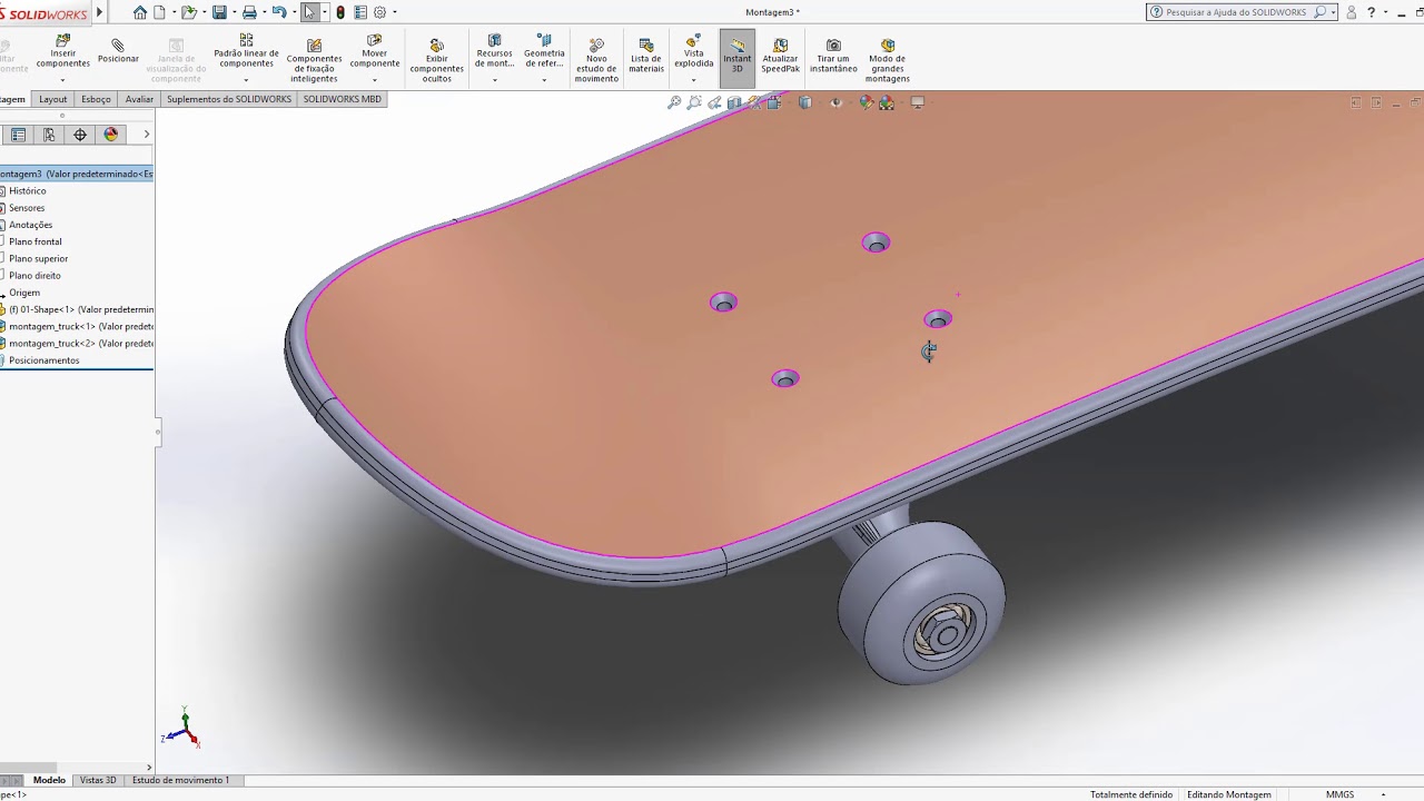 AULA 18 - MONTANDO O SKATE - Solidworks - YouTube