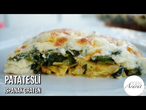 Ispanak ancak bu kadar lezzetli olur ! patatesli ıspanak graten / Figen Ararat