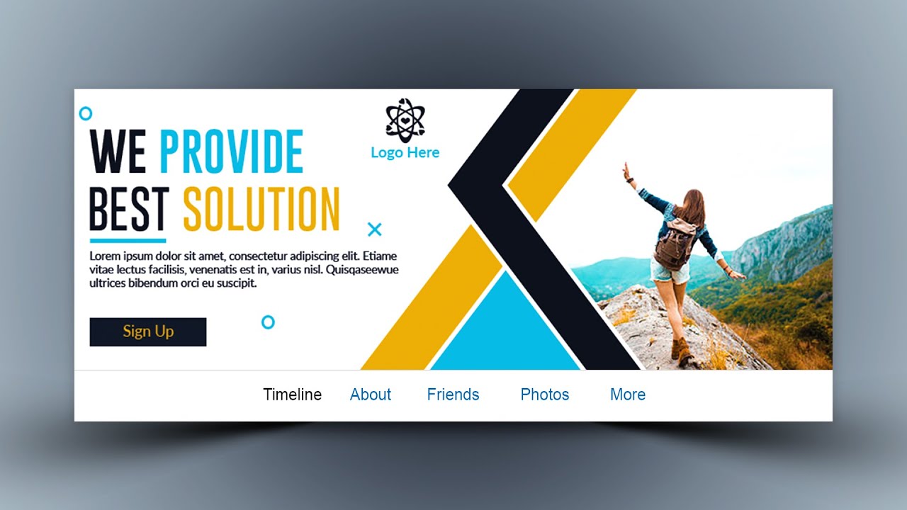how to design premium Facebook cover in photoshop cc - YouTube