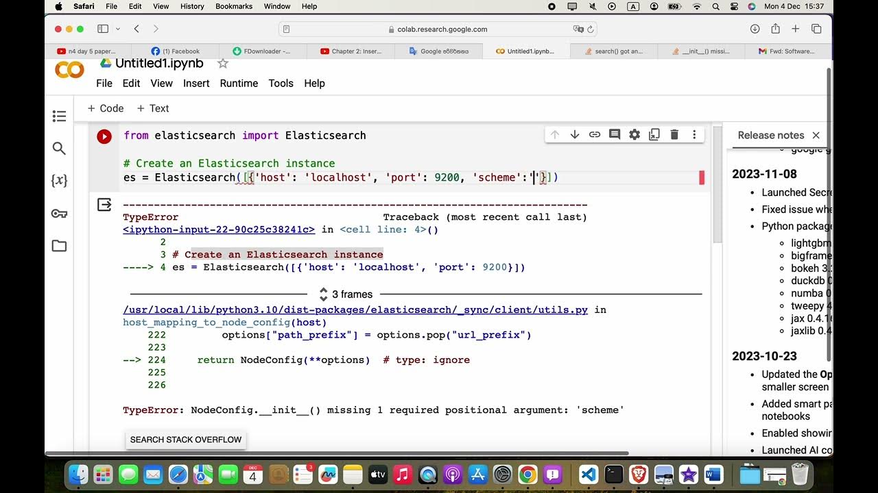 Elasticsearch Typeerror It Missing 1 Required Positional Argument Scheme