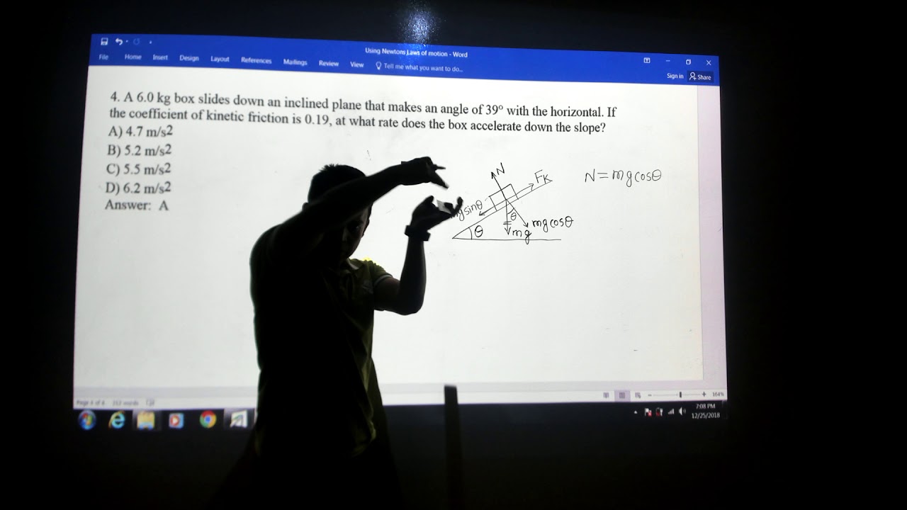 Box sliding on an inclined plane # Coefficient of friction given ...