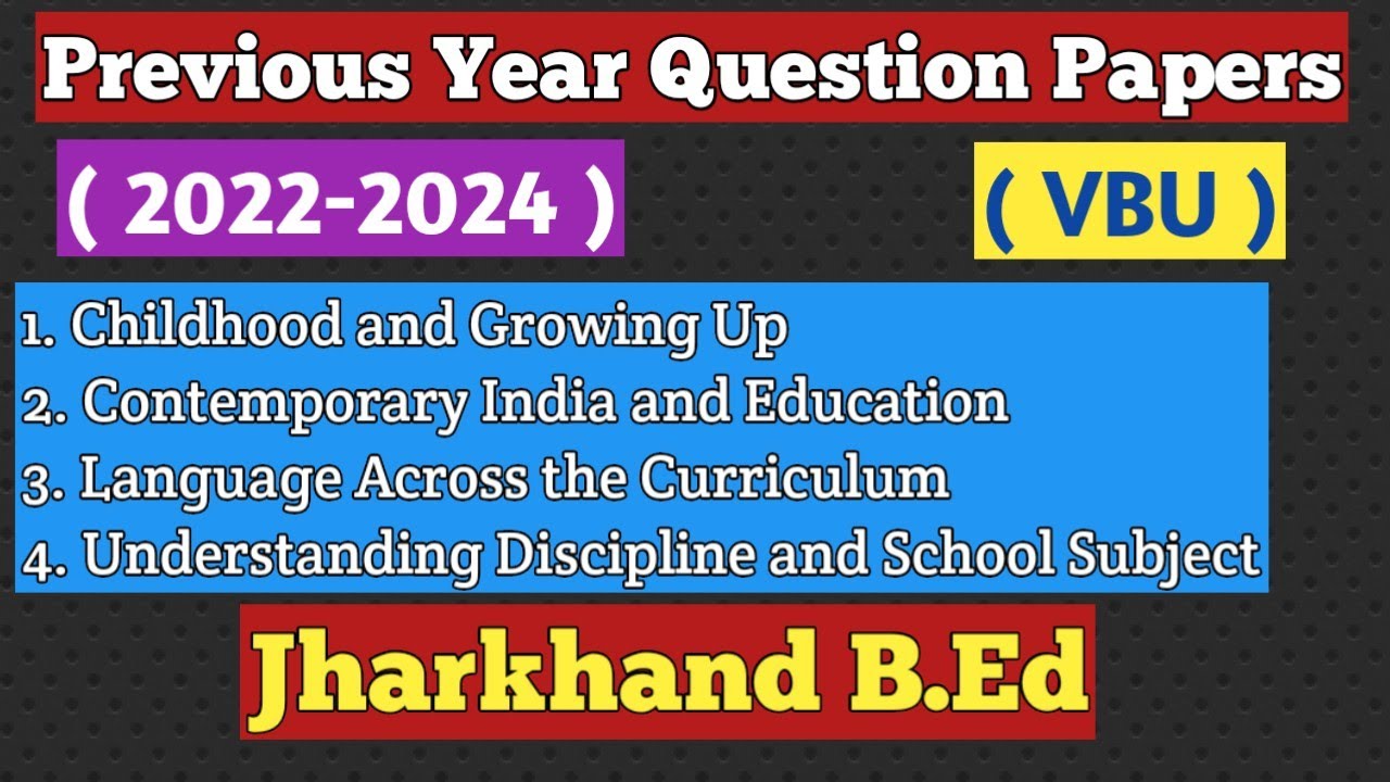 VBU bed Sem 1 Previous year question paper | 2022-24 | vbu b.ed sem 1 ...