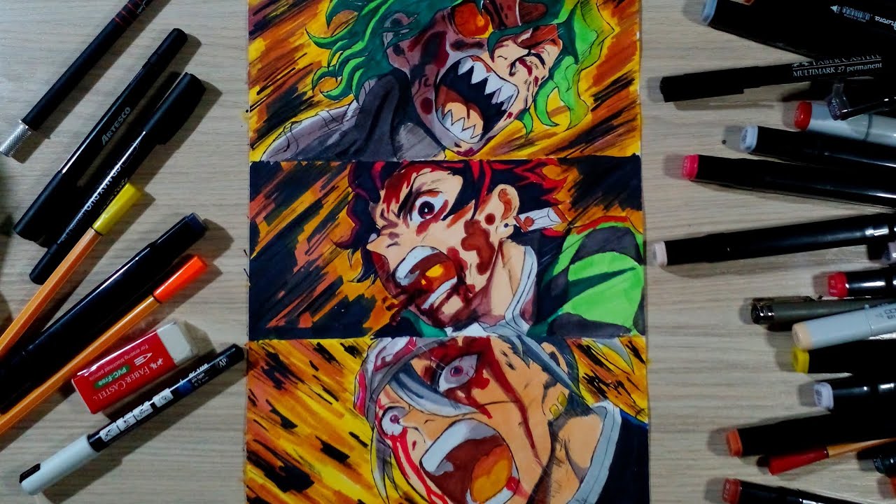 Drawing of various characters | Kimetsu no Yaiba - YouTube