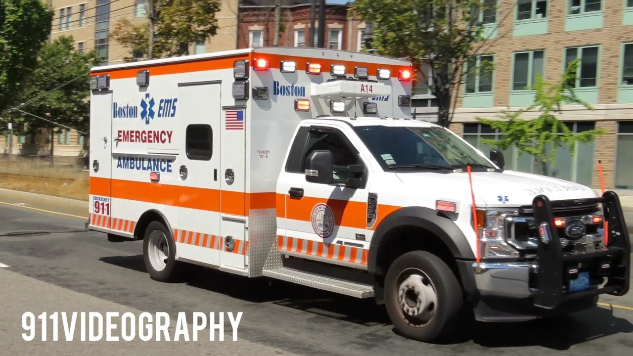 Boston EMS Ambulance 14 Responding - YouTube