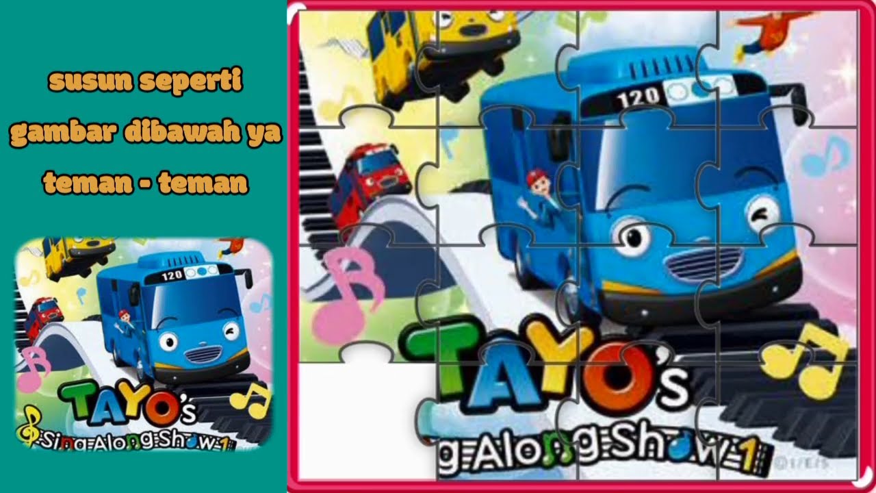 Kids Play Puzzle Games Tayo|Bermain Menyusun Gambar Tayo 2 - YouTube