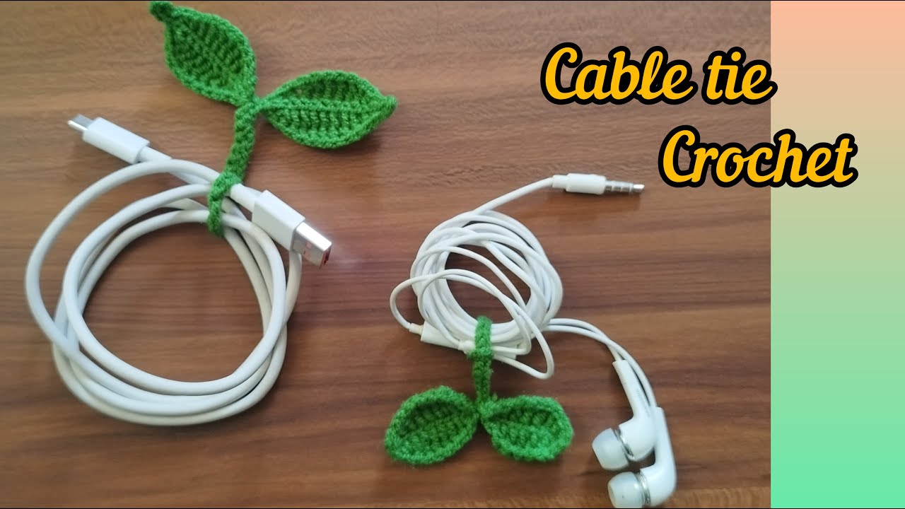 Leaf crochet organizer💯cable tie crochet👌🌿 - YouTube