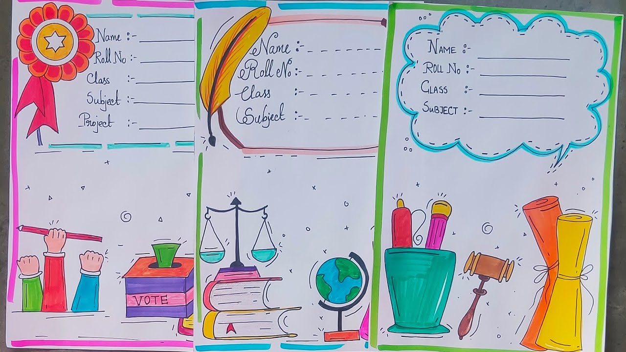 CIVICS| FRONT PAGE DECORATION| BORDER DESIGN FOR SCHOOL PROJECT ...