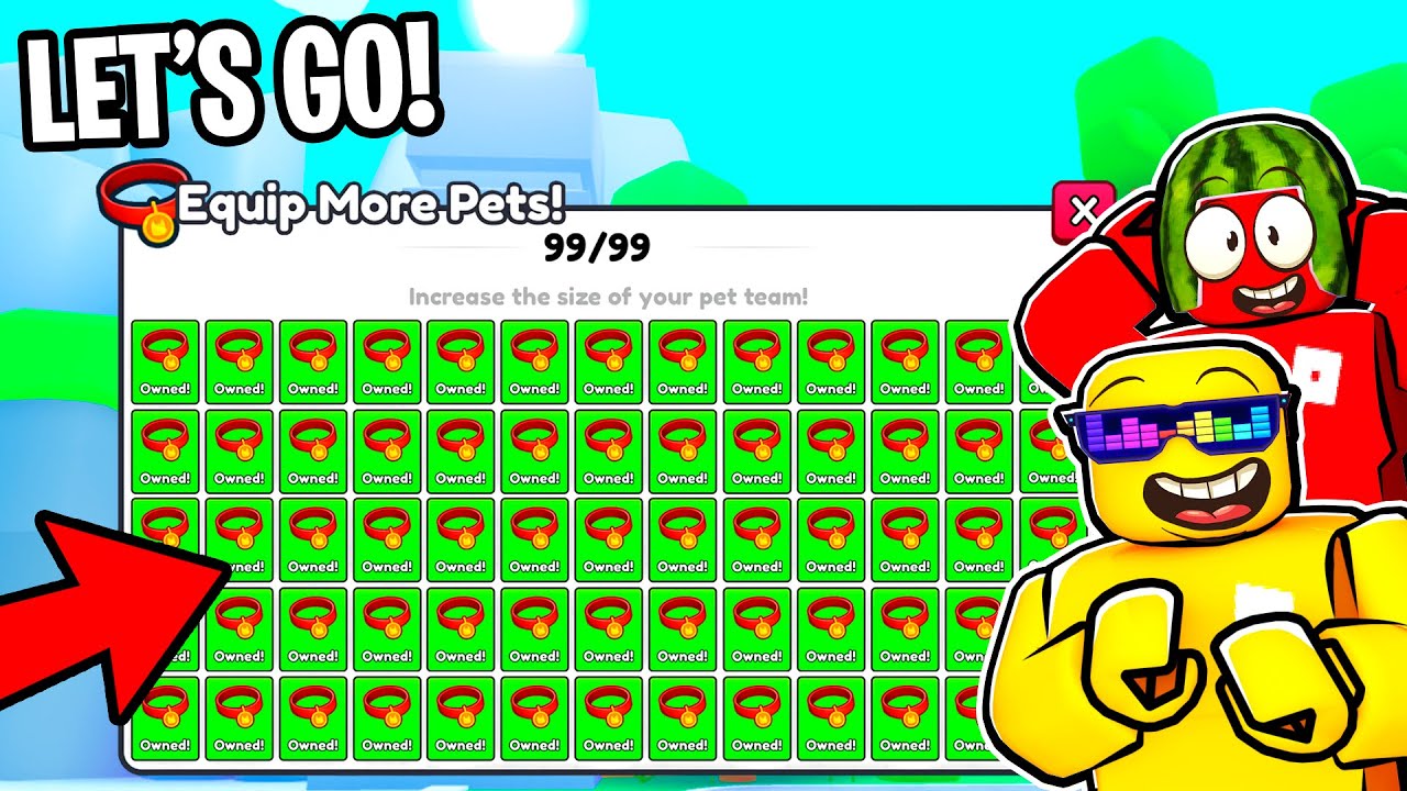 Unlocking MAX PET EQUIPS In Pet Simulator 99 - YouTube