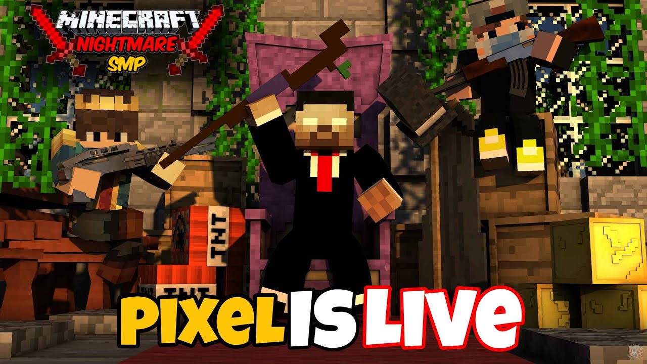 Making Base In Nightmare SMP| Thelka Live With PixelPlayz | Later ...