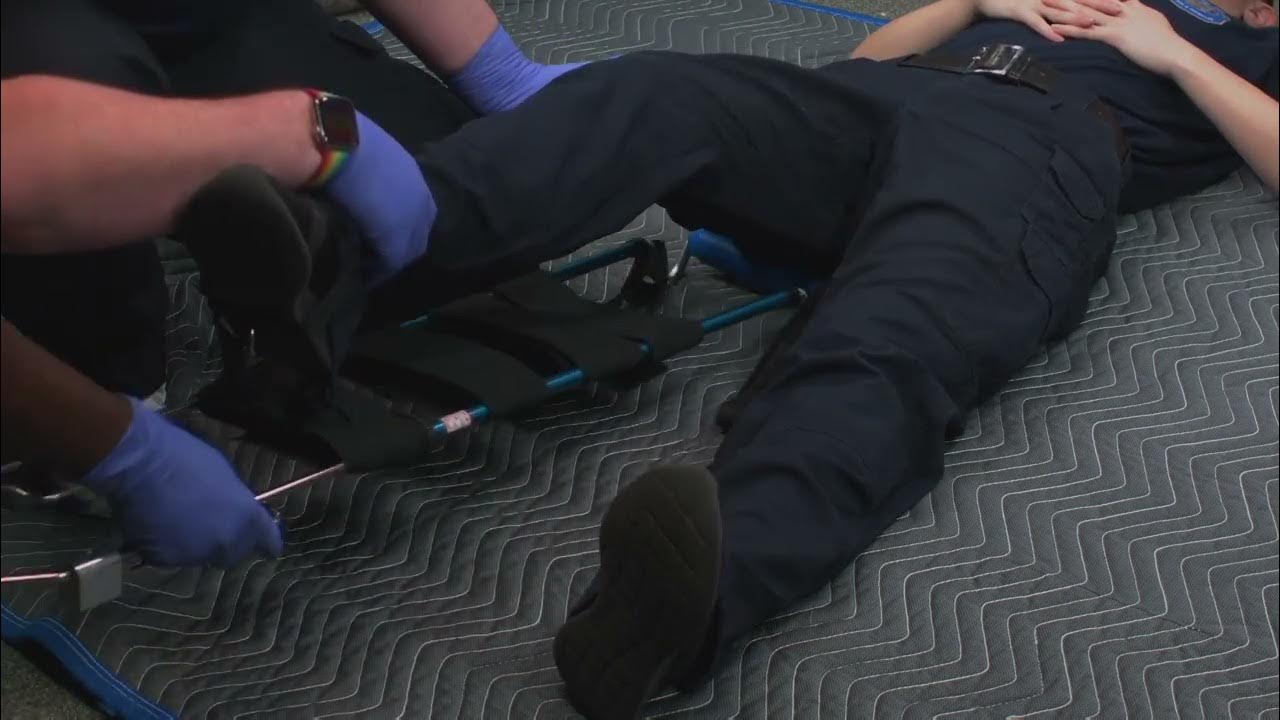 EMT/Paramedic Femur Fracture with Hare Traction Splint Demonstration ...