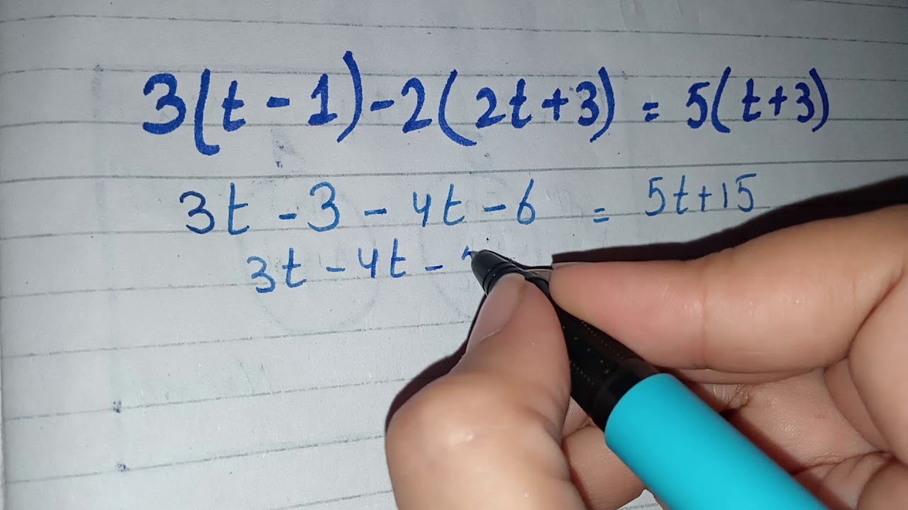 Solve The Equation 3 t 1 2 2t 3 5 t 3 YouTube