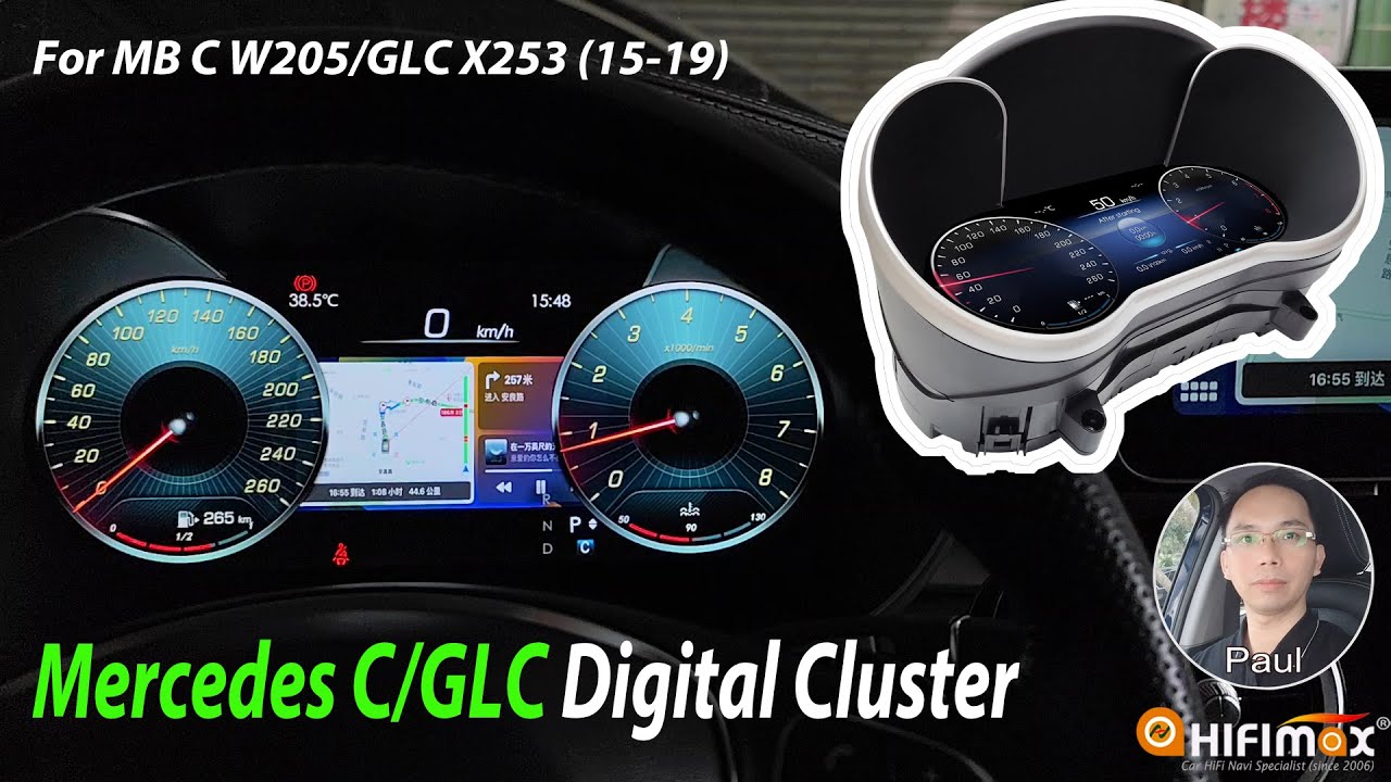 Mercedes Benz C W205 GLC X253 2015 2019 OEM Fit Digital Cluster ...