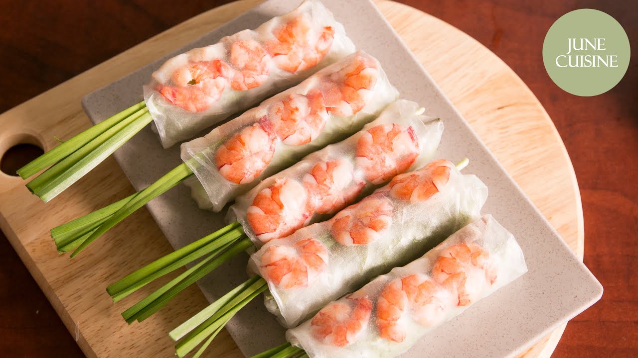 Vietnamese Fresh Prawn Spring Rolls Recipe - YouTube