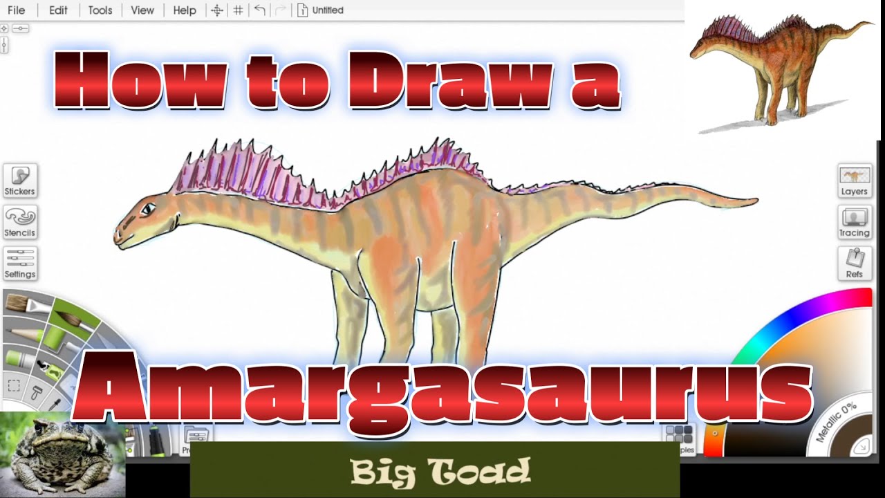 Learn to Draw an Amargasaurus Dinosaur - YouTube