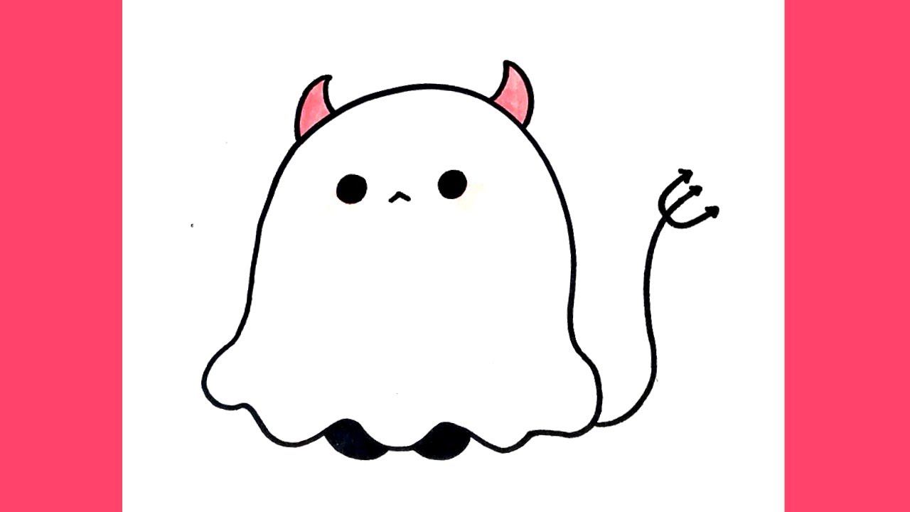 Cách vẽ con ma dễ thương nhất | Ghost drawing | THƯ VẼ - YouTube