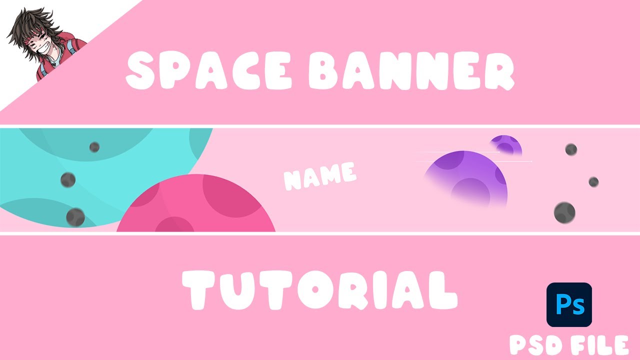 How to make a space themed YouTube banner | Photoshop tutorial + PSD ...