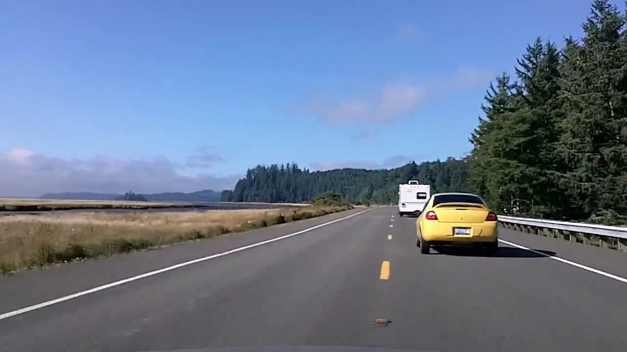 US 101 Oregon into Washington: Astoria to Raymond - YouTube