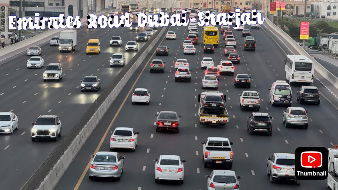 Emirates road Beautiful view 4K Dubai Sharjah UAE | Emirates Road Dubai ...
