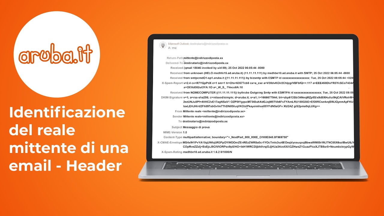 Identificazione del reale mittente di una email - Header - Guida - YouTube