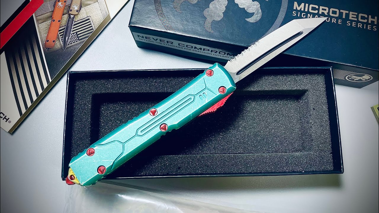 Microtech Ultratech T/E Bounty Hunter Signature Distressed Green ...