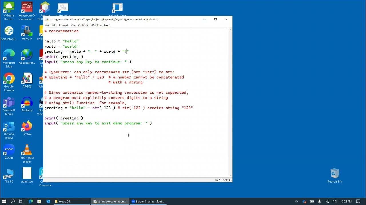 5.2 Strings Concatenation - YouTube