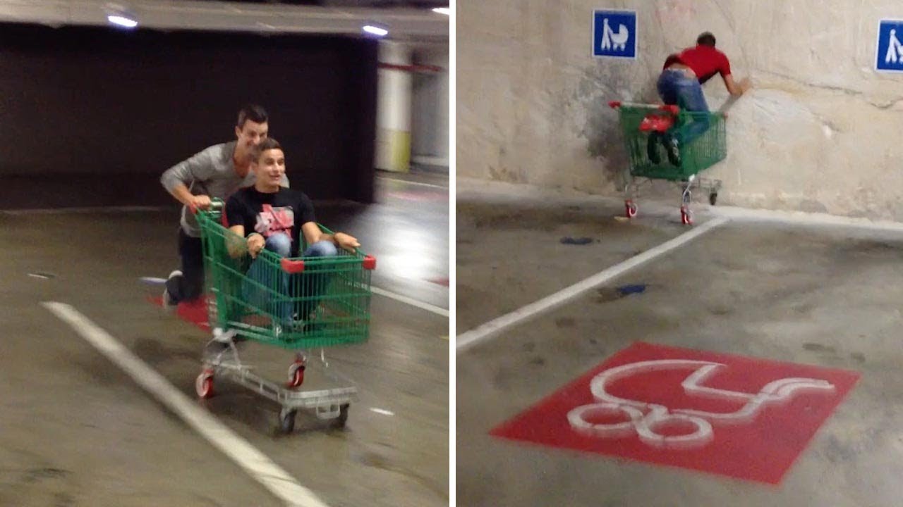 Pushing A Shopping Cart