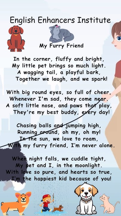 Poem - My Furry Friend | Poem for Grade 1 & 2 | Primary School | #eei ...