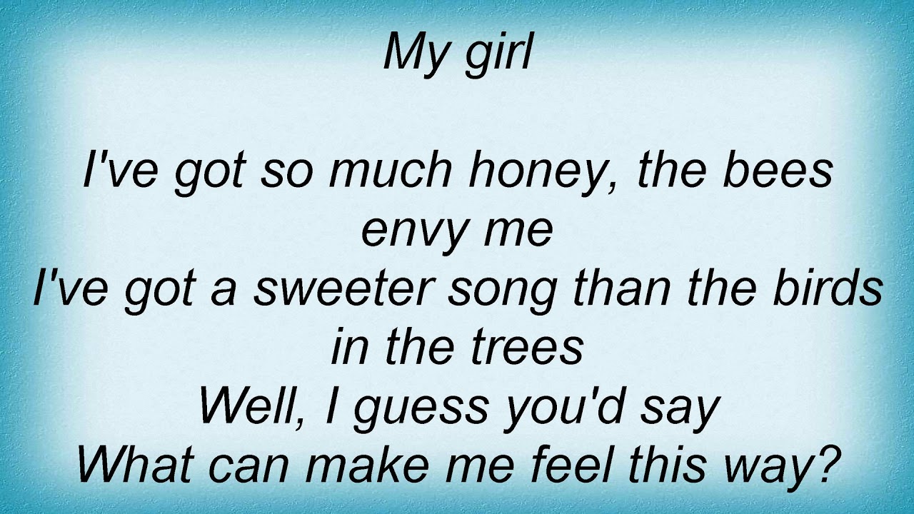 Temptations My Girl Lyrics Youtube
