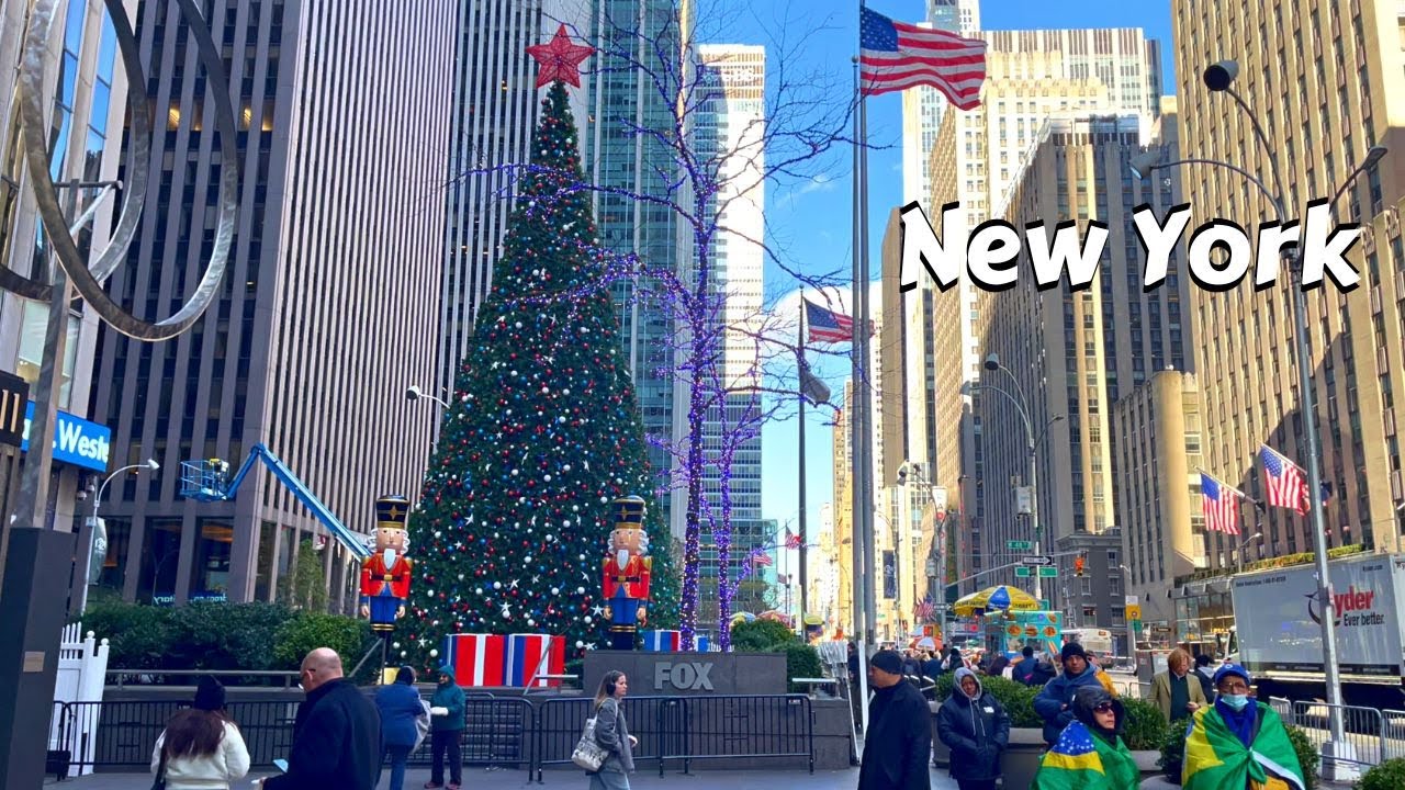 NYC Christmas Decorations 2022 New York City Virtual Tour - YouTube
