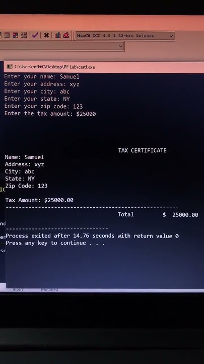Tax Certificate C Coders Codelife Coderstokyo Codingninja Codemasters Codinglife Coders
