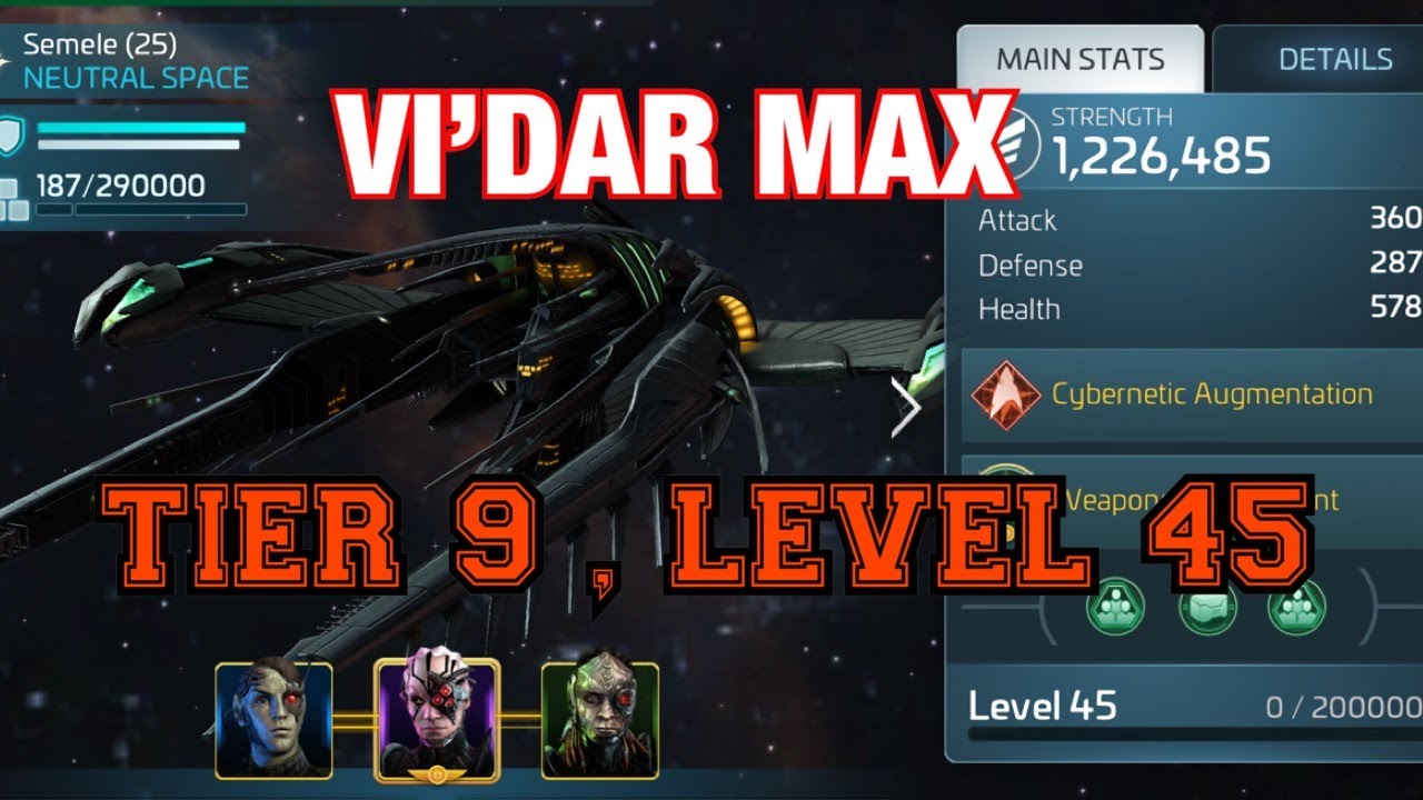 MAX VIDar Tier9 Level45 Star Trek fleet command - YouTube