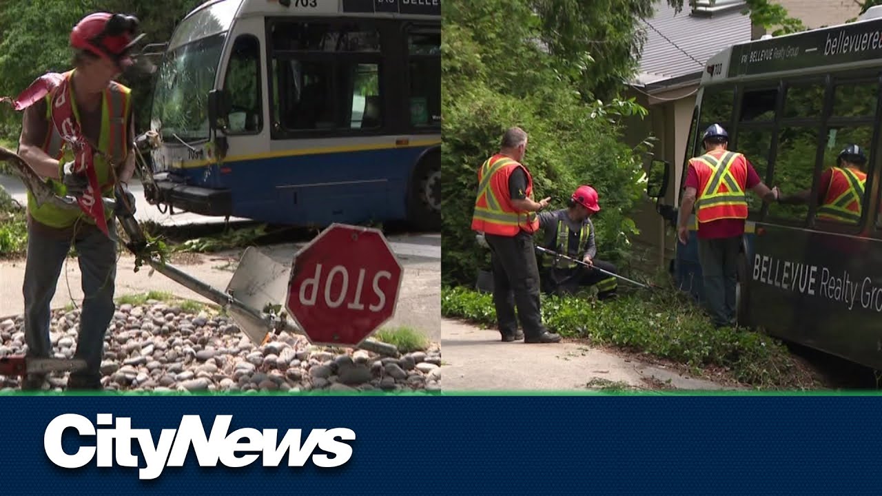 'Runaway bus' rolls onto lawn after driver falls out: West Vancouver ...