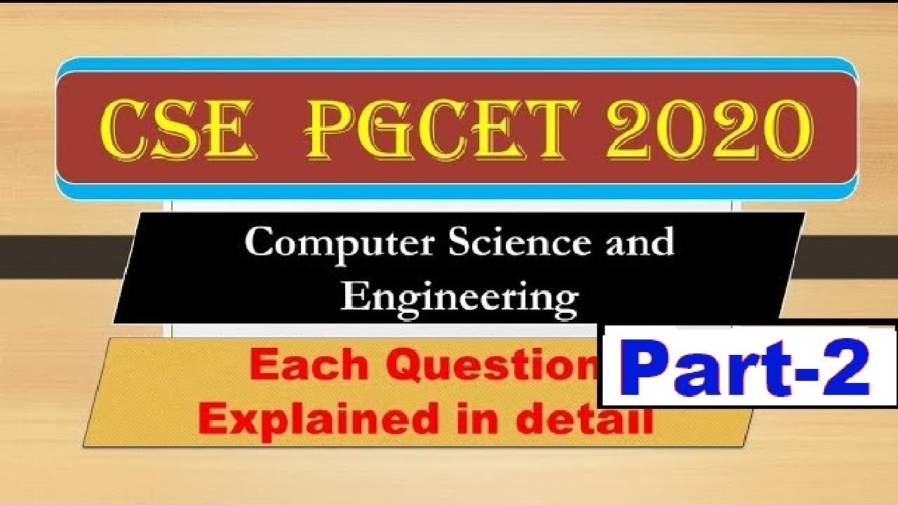 Computer science PGCET-2020 Preparation | solved question papers 2019 ...