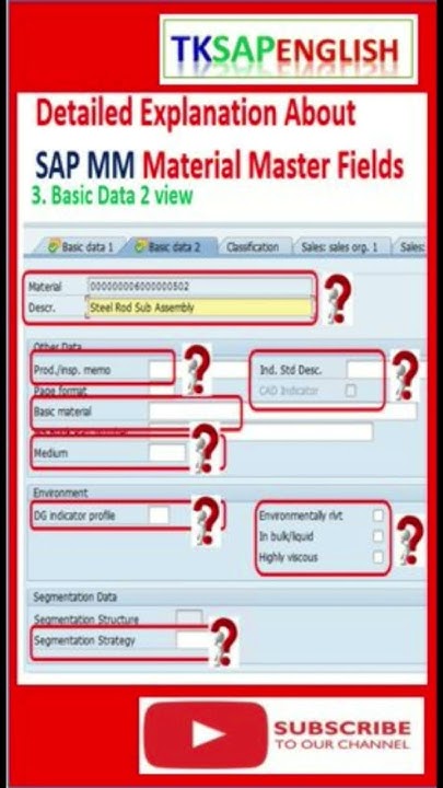 SAP S/4 HANA MM Material Master Detailed Explanation ( Basic Data 2 ...