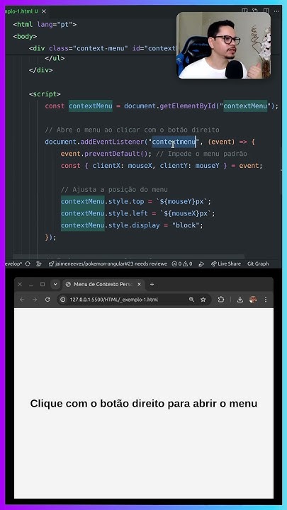 Como Criar um Menu Personalizado no Botão Direito com JavaScript! (Fácil e Rápido) - YouTube