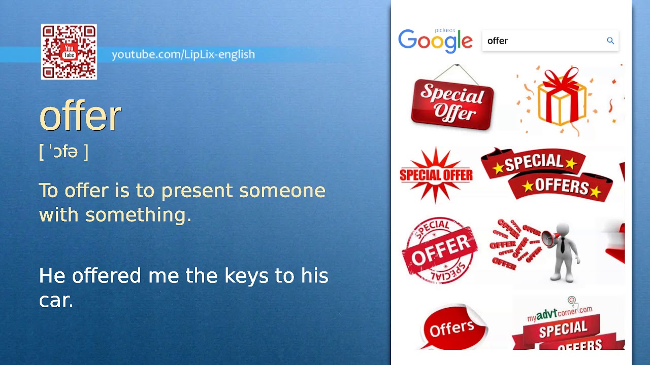Offer : B1 level english vocabulary lesson, www.LipLix.com - YouTube