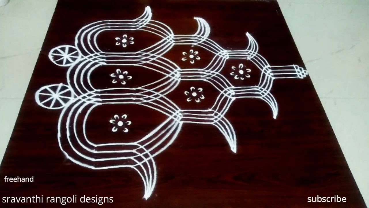 Simple n traditional ratham rangoli design || sankranthi rantham ...