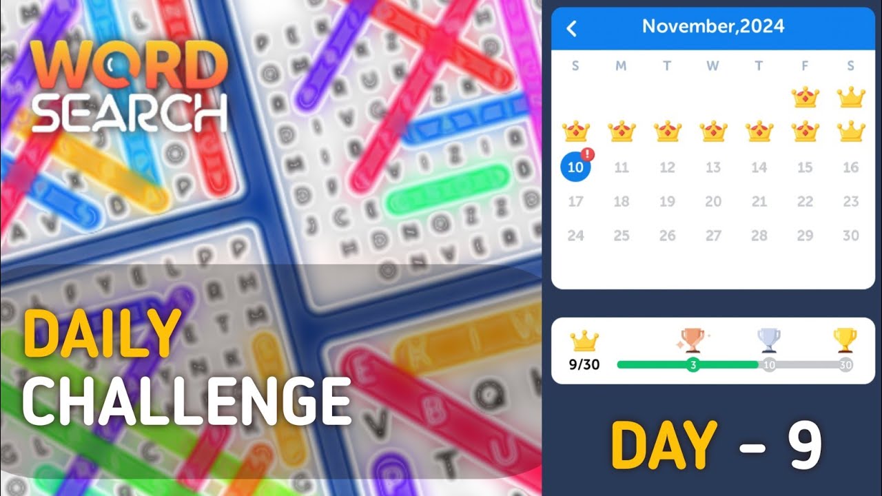 Word Search Daily Challenge - Day 9 | November 9, 2024 - Find the Words ...