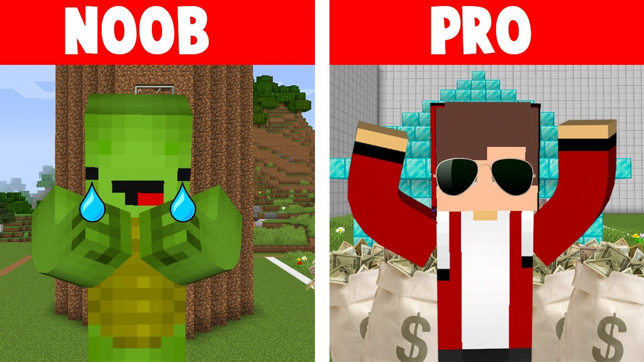 NOOB HOUSE VS PRO MOST SECURE HOUSE MIKEY AND JJ CHALLENGE Maizen - YouTube