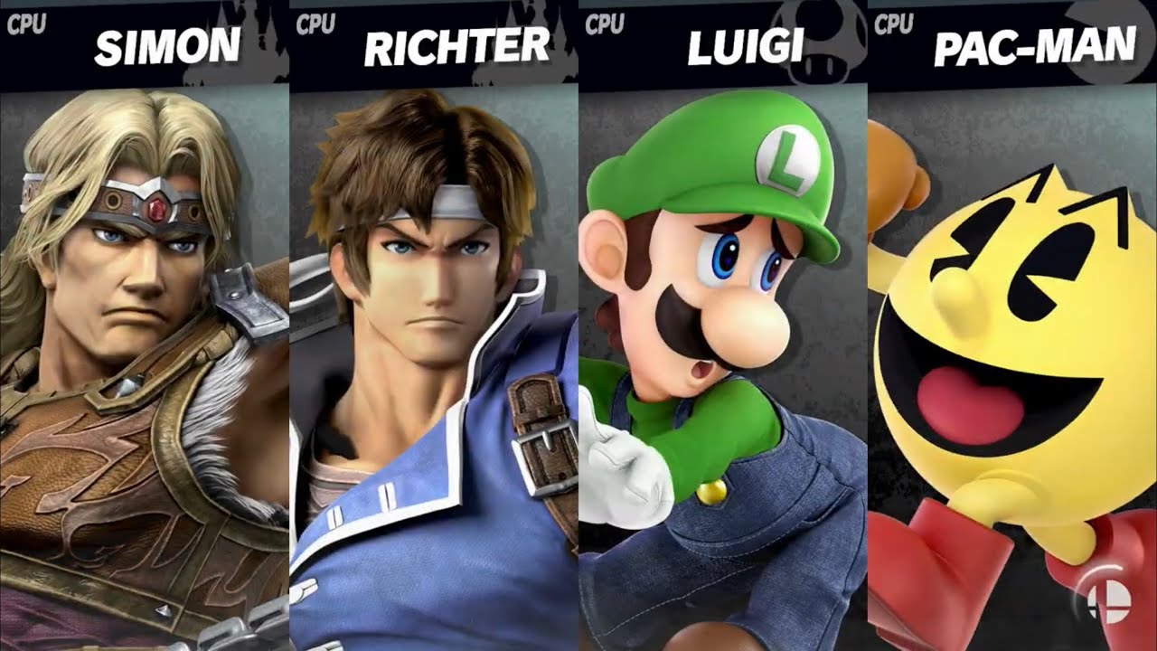 Super Smash Bros. Ultimate - Simon vs. Richter vs. Luigi vs. PAC-MAN ...