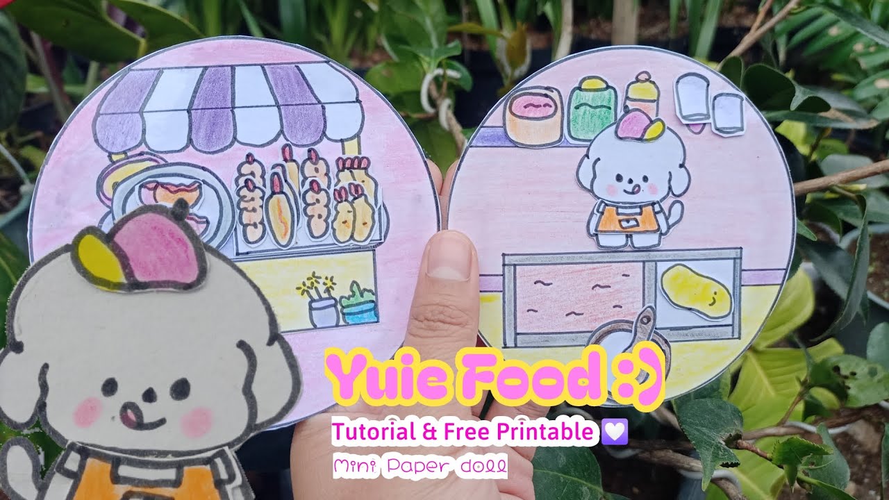 Tutorial Drawing Mini Paper Doll Yuei Food | Paper doll Homemade | Free ...