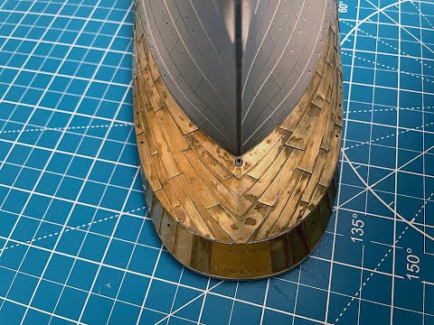 Trumpeter Titanic 1:200 - Stern Hull Plating install - YouTube