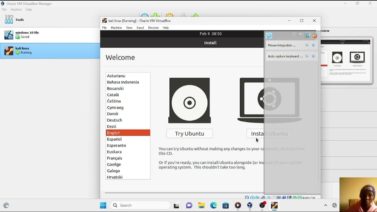 installing an operating system using virtual machine. - YouTube